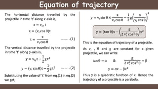 Projectile motion of a particle | PPTX