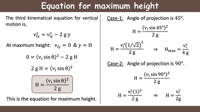 Projectile motion of a particle | PPT
