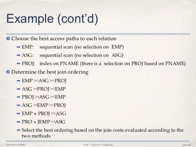 Database 8 Query Optimization 