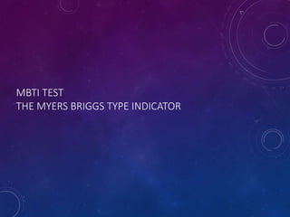MBTI Test within an example | PPT