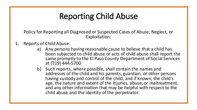8 recognizing and reporting child abuse