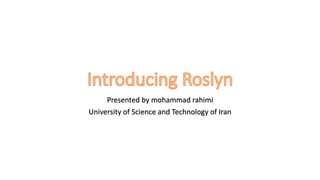 8-Roslyn for microsoft software framework.pptx