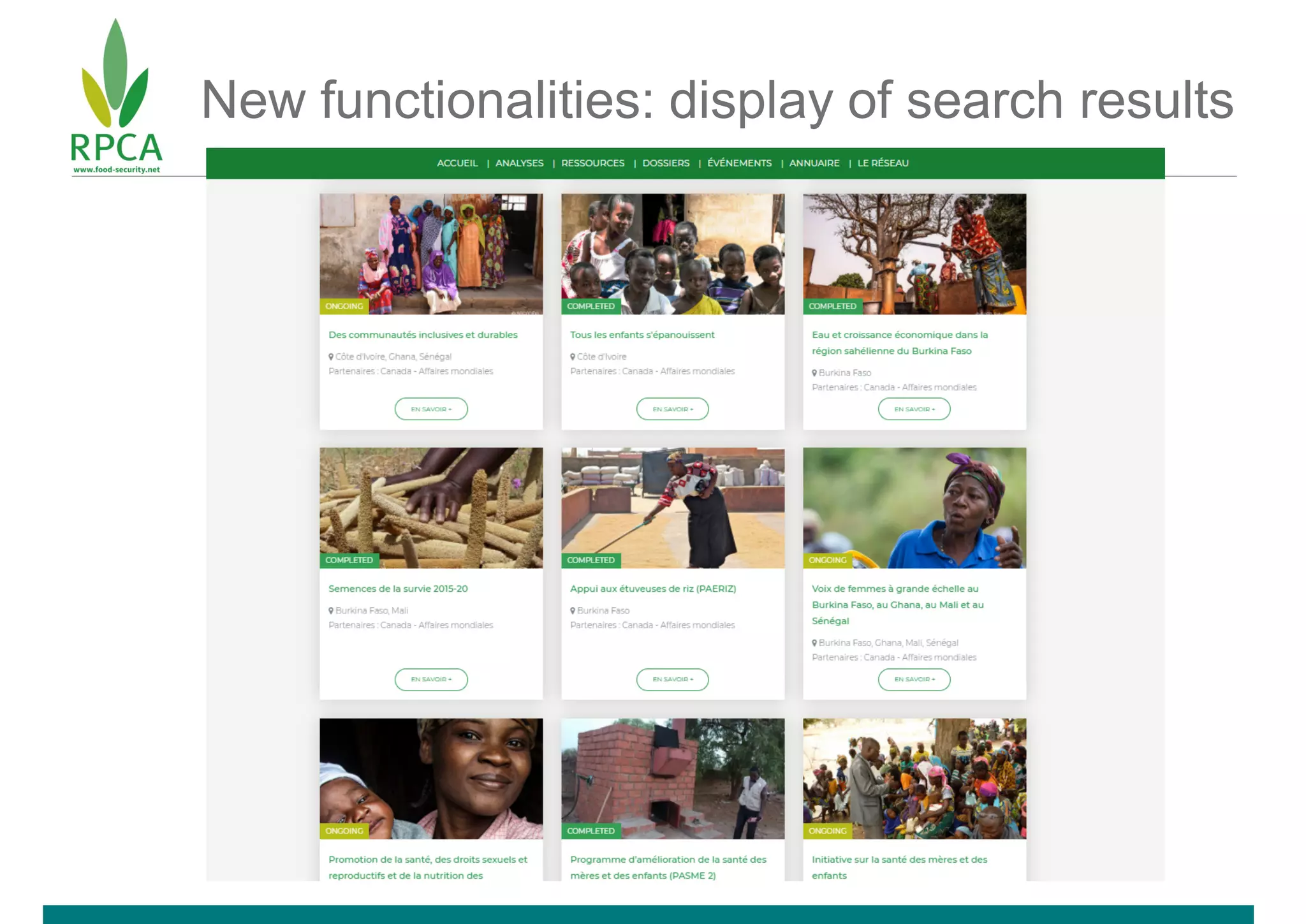 The Food & nutrition projects database: update & next steps | PPT