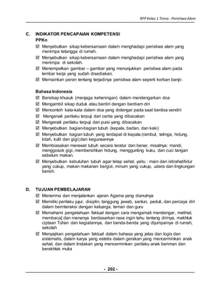 8 rpp sd kelas 1 semester 2 - peristiwa alam | DOCX