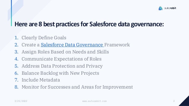 8 Salesforce Data Governance Best Practices | PDF