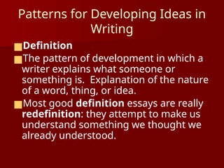 English Lesson Patterns of Idea Development | PPTX