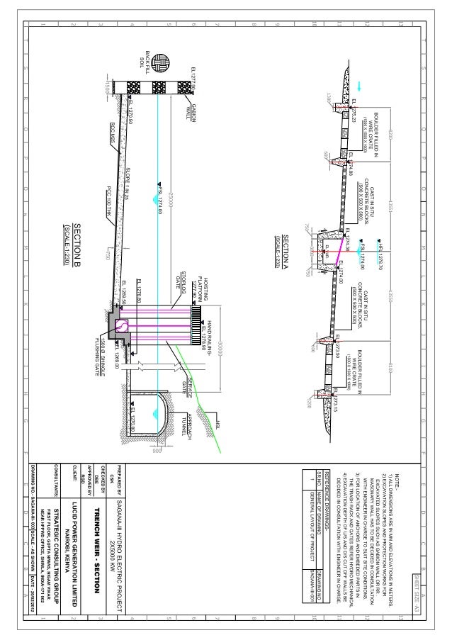 8 section of trench weir