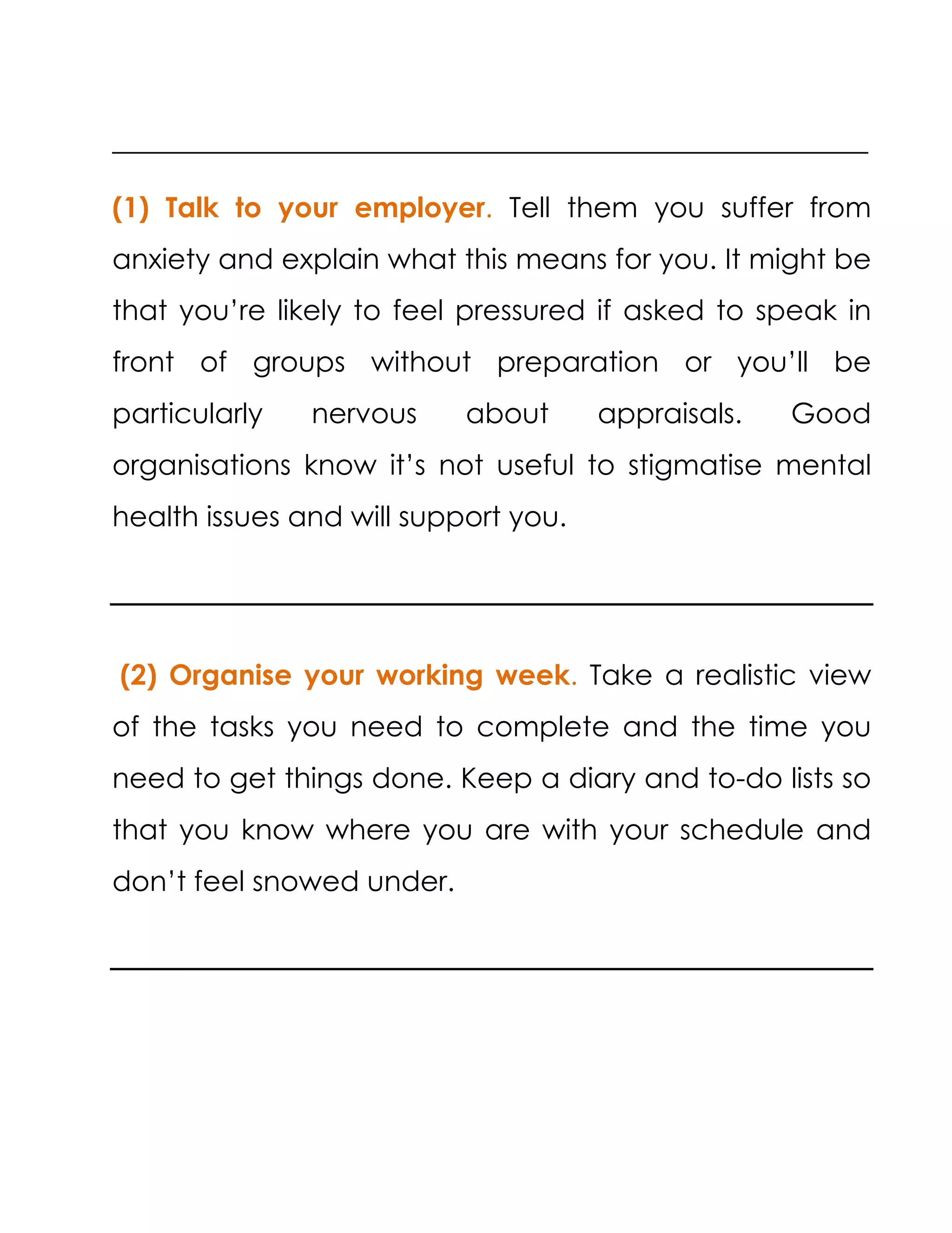 8 simple ways to overcome anxiety at work | PDF