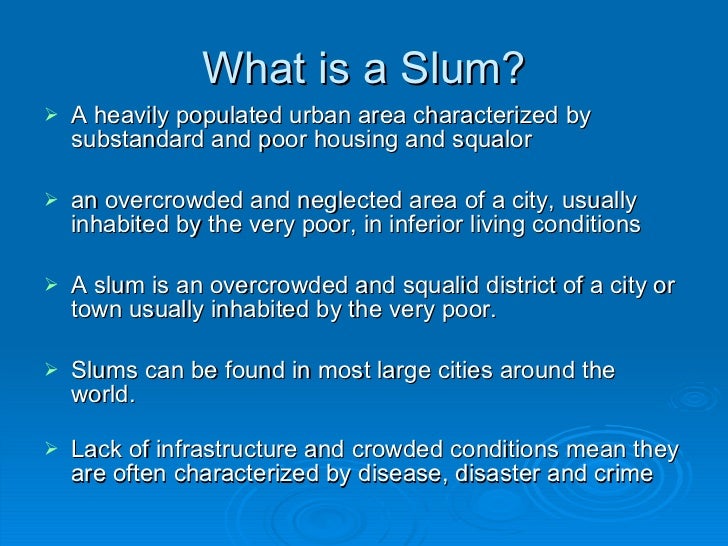 8. slums & the metropolis