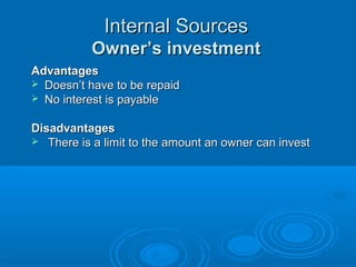 Sources Of Finance | PPT