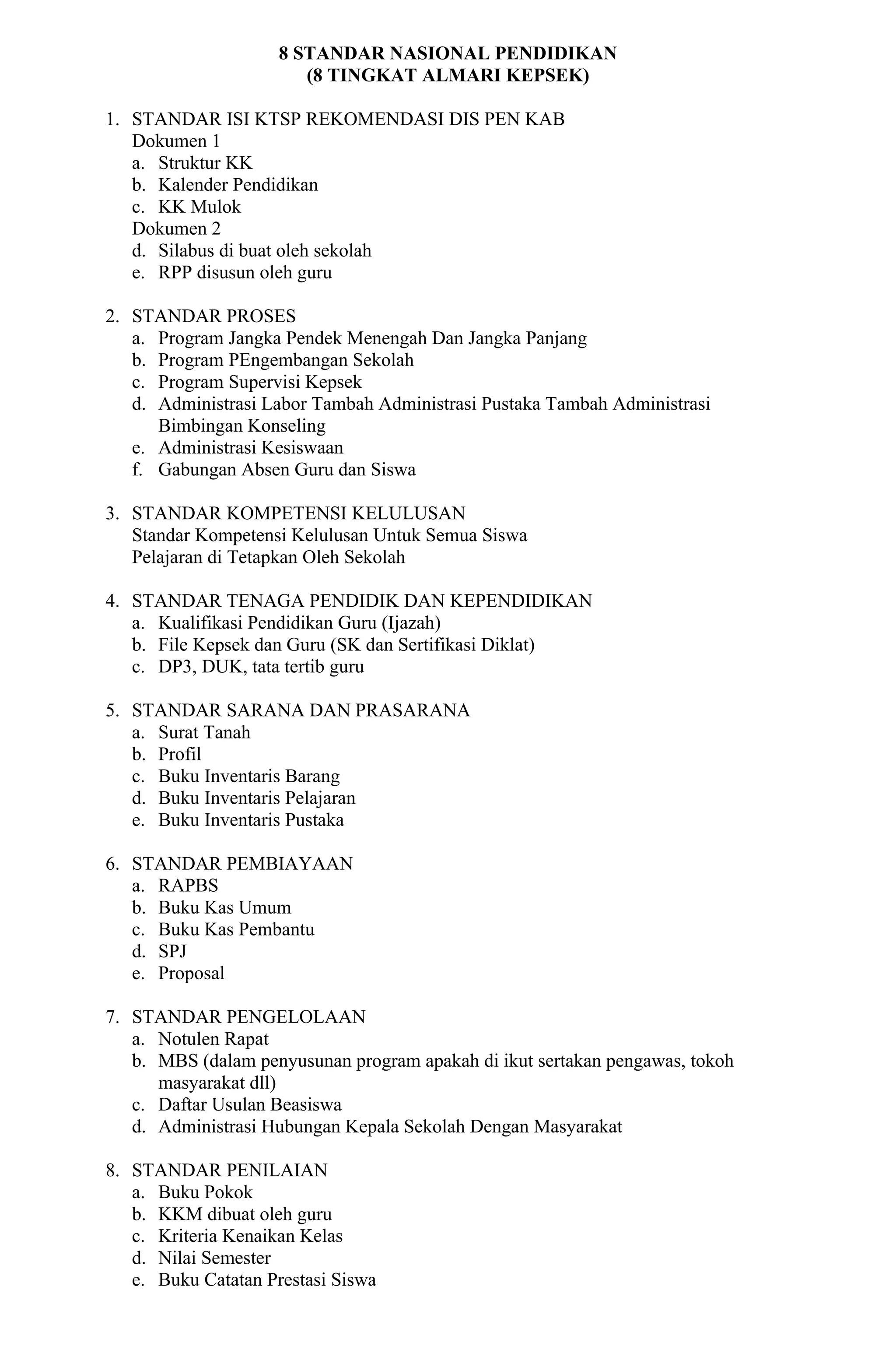 8 standar-nasional-pendidikan | DOC