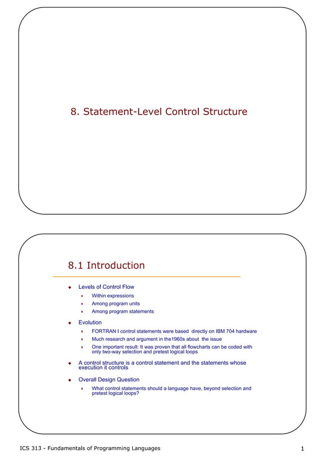8 statement-level control structure | PDF | Programming Languages | Computing