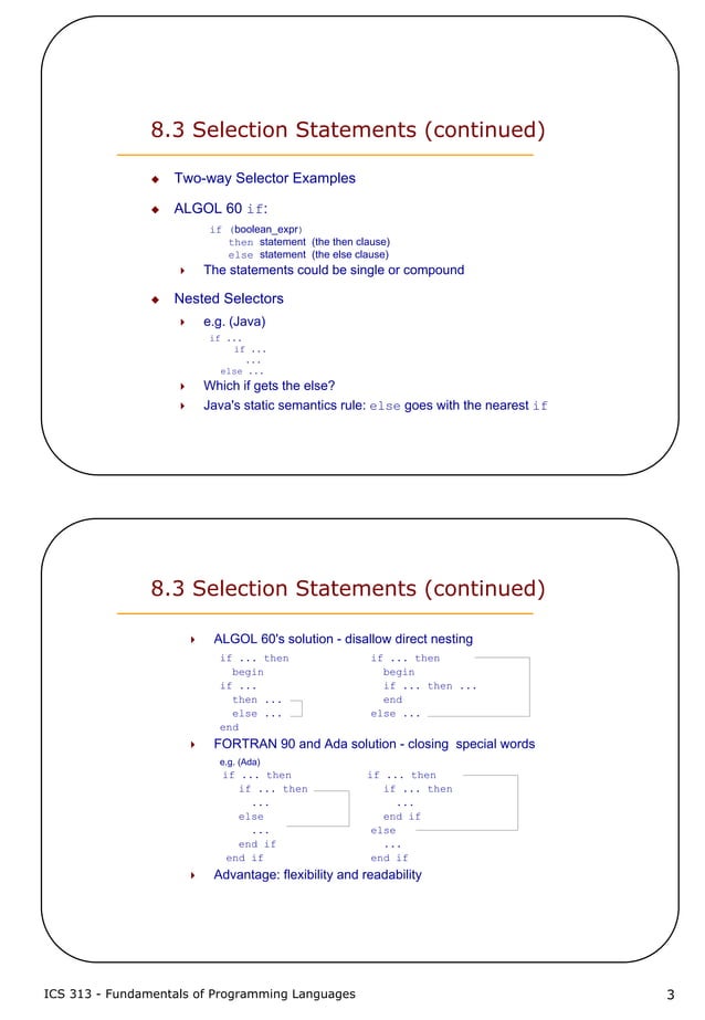 8 statement-level control structure | PDF | Programming Languages | Computing