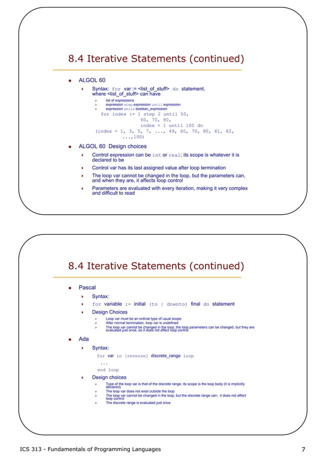 8 statement-level control structure | PDF | Programming Languages | Computing