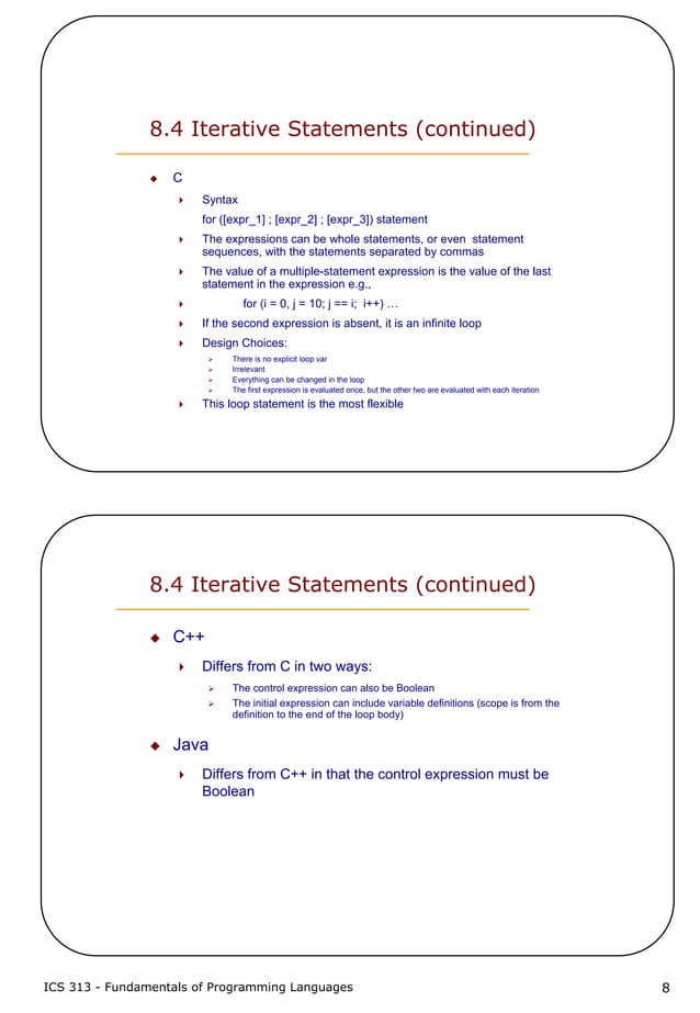 8 statement-level control structure | PDF | Programming Languages | Computing