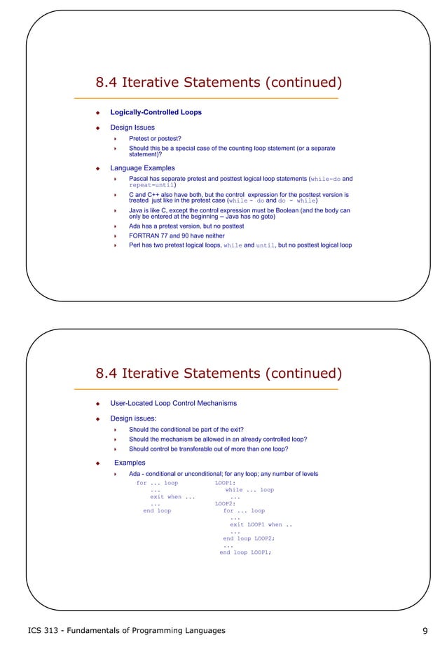 8 statement-level control structure | PDF | Programming Languages | Computing
