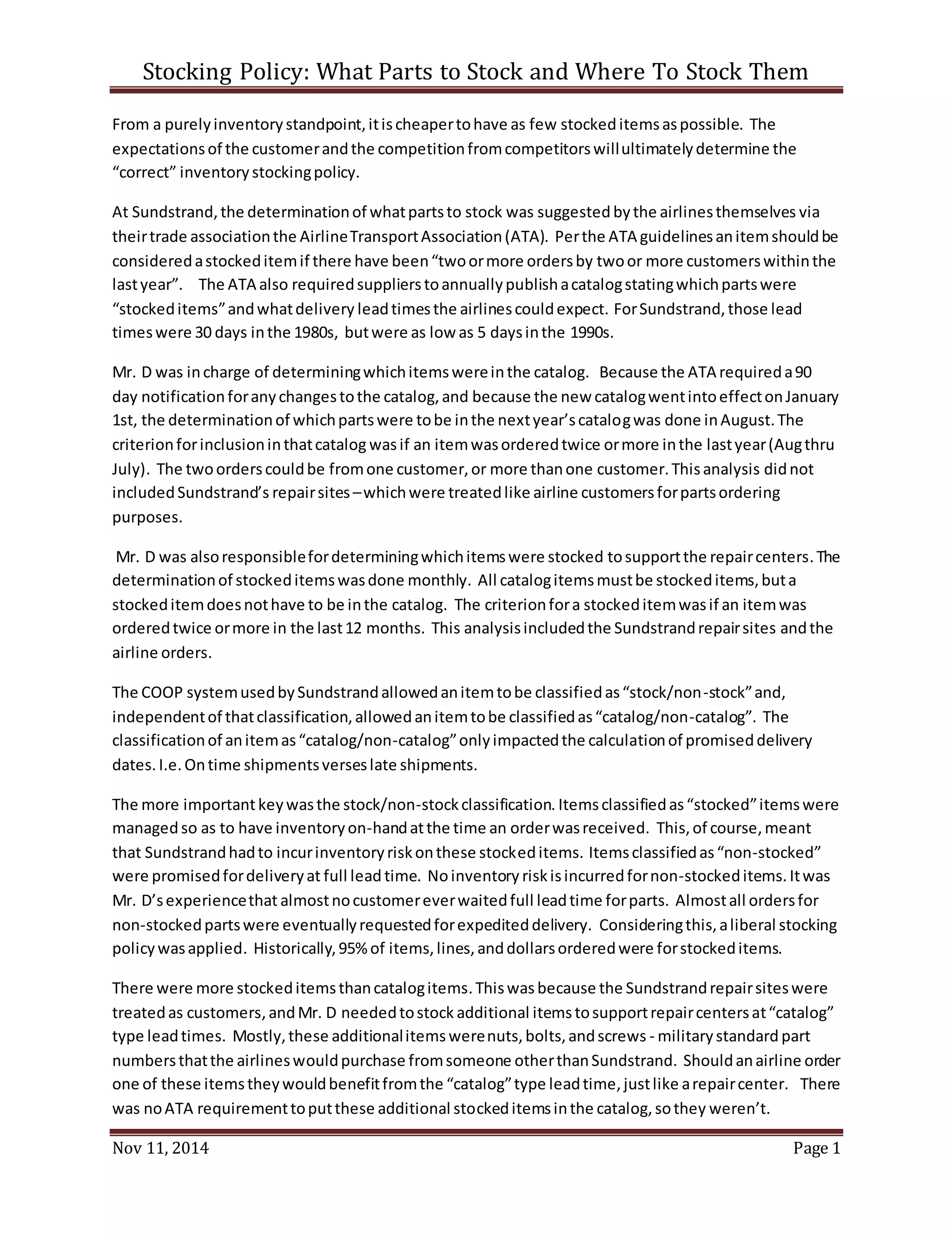 8 stocking policy | DOCX