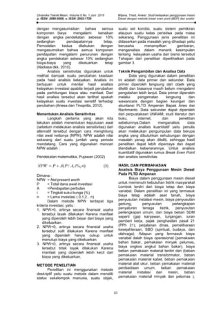 8 studi kelayakan penggunaan mesin diesel dengan metode break even ...