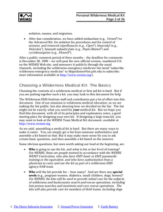 Survival Personal Wilderness Medical Kit | PDF