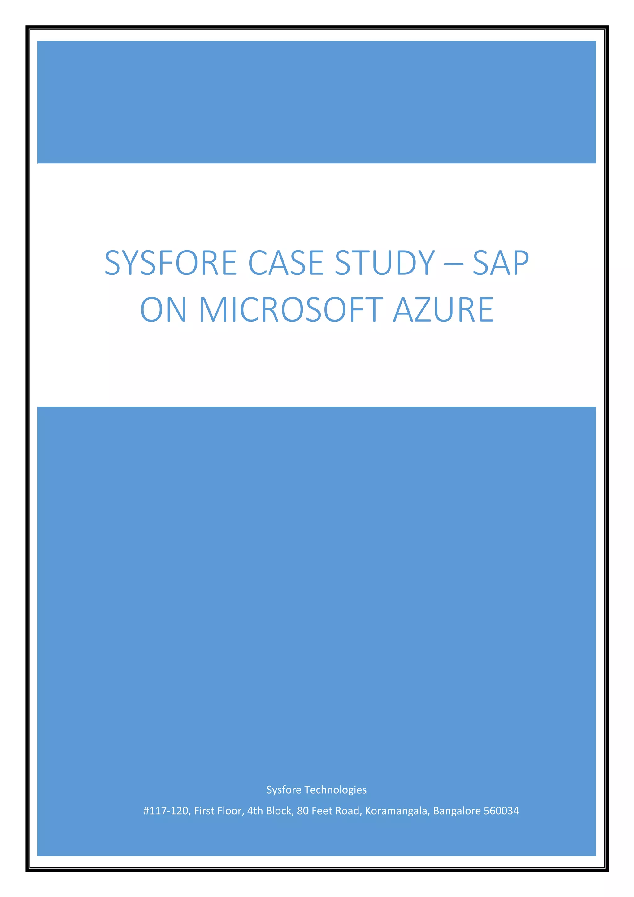 SAP on Microsoft Azure - Case Study | Sysfore | PDF