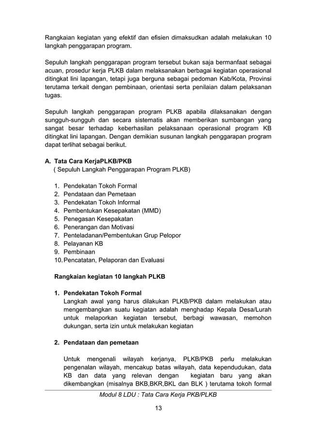 8. tata cara kerja plkb | DOC