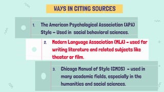 Use Conventions in Citing Sources | PPTX