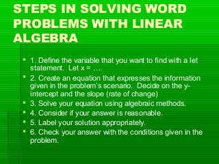 8 - using linear equations to solve word problems | PPT