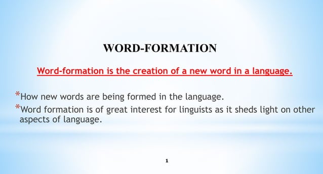 Word formation process | PPT