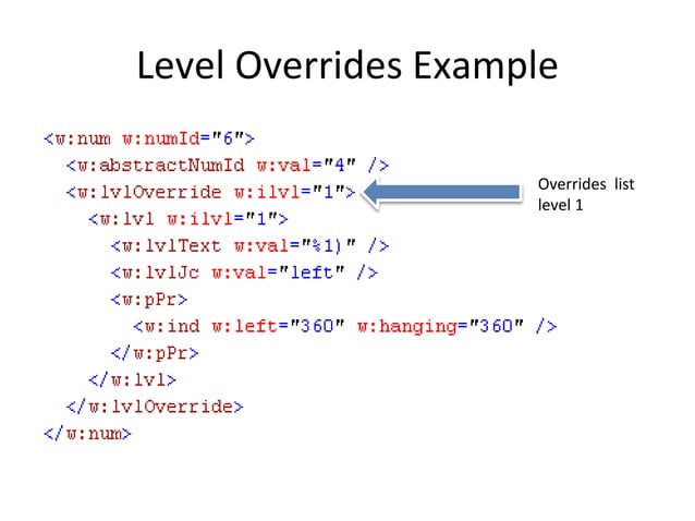 8 wordprocessing ml subject - numbering | PPT