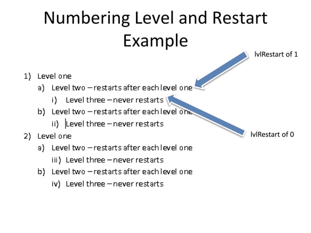 8 wordprocessing ml subject - numbering | PPT