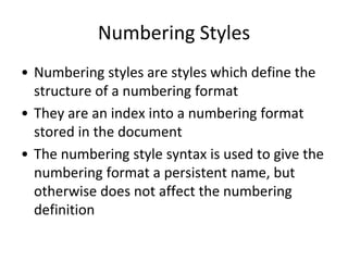 8 wordprocessing ml subject - numbering | PPTX