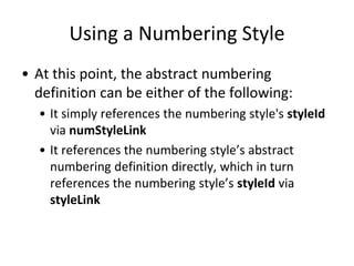 8 wordprocessing ml subject - numbering | PPTX