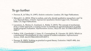 Looking at implementation: how useful is realist evaluation? | PDF