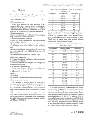 Rotation Scale Invariant Semi Blind Biometric Watermarking Technique for Colour Image | PDF
