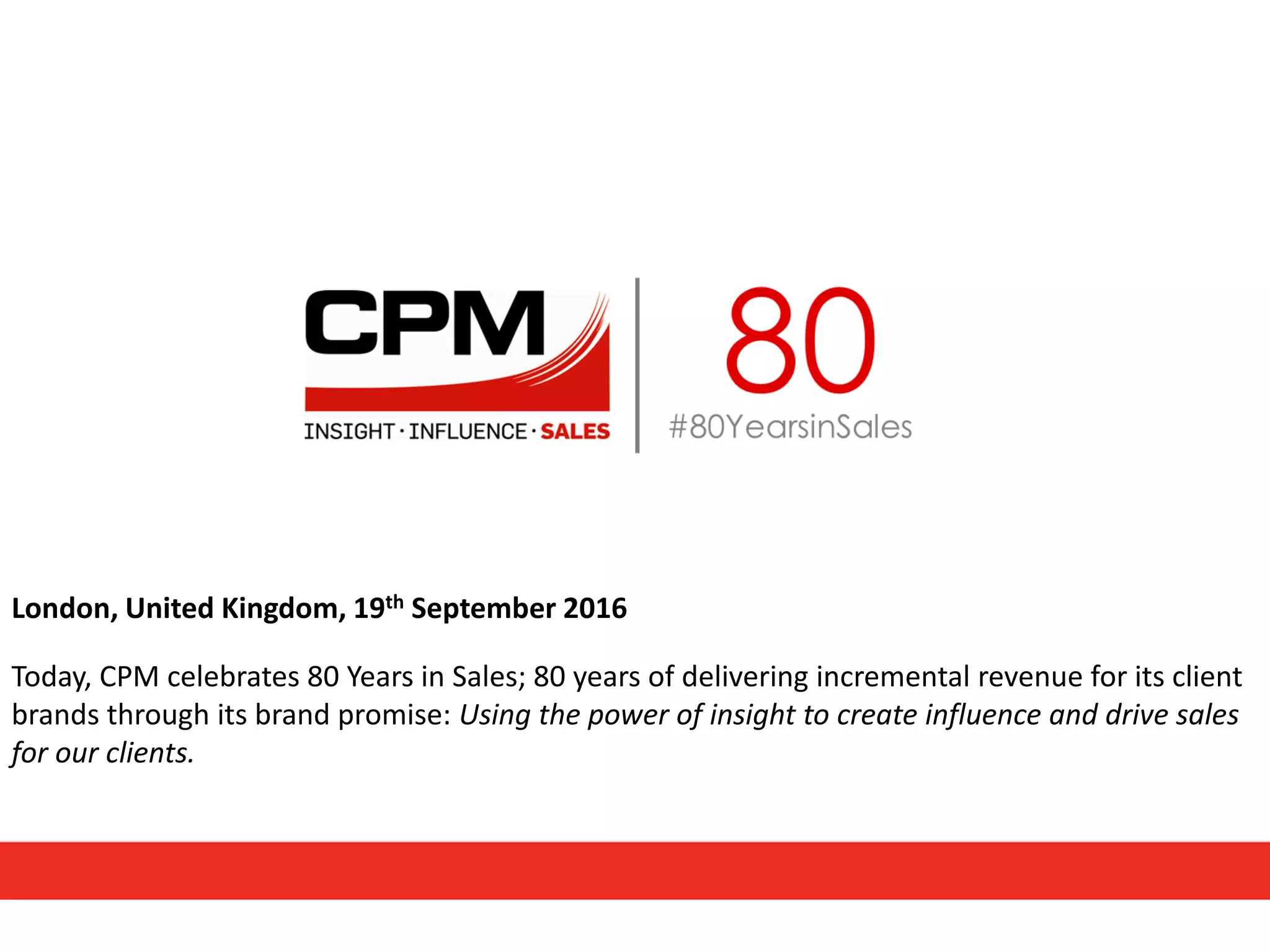 CPM #80YearsinSales | PPT