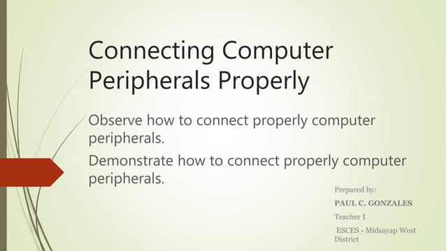 80 demonstrate how to connect properly computer peripherals | PPSX