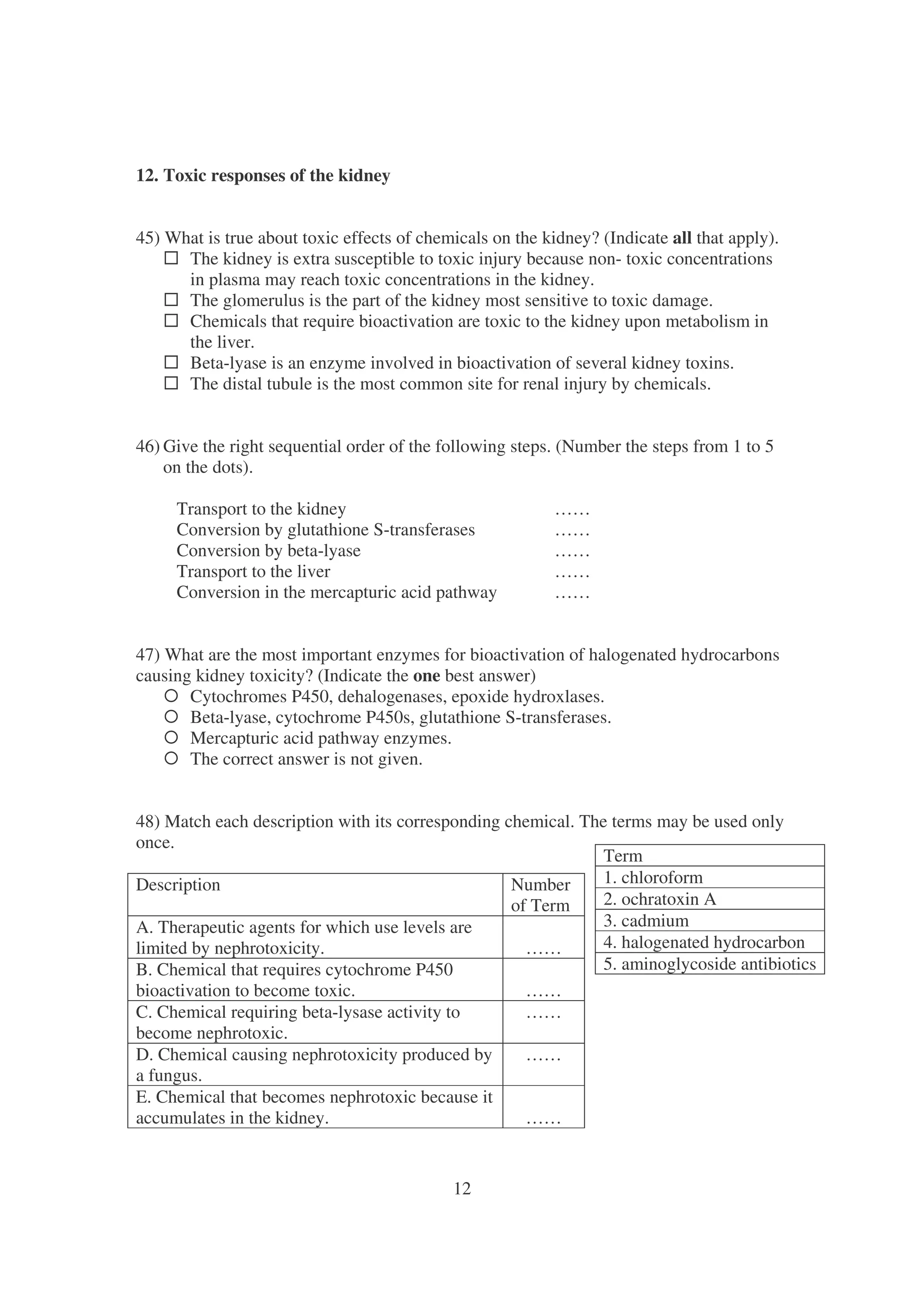 80 exam-questions-general-toxicology-for-practising | PDF