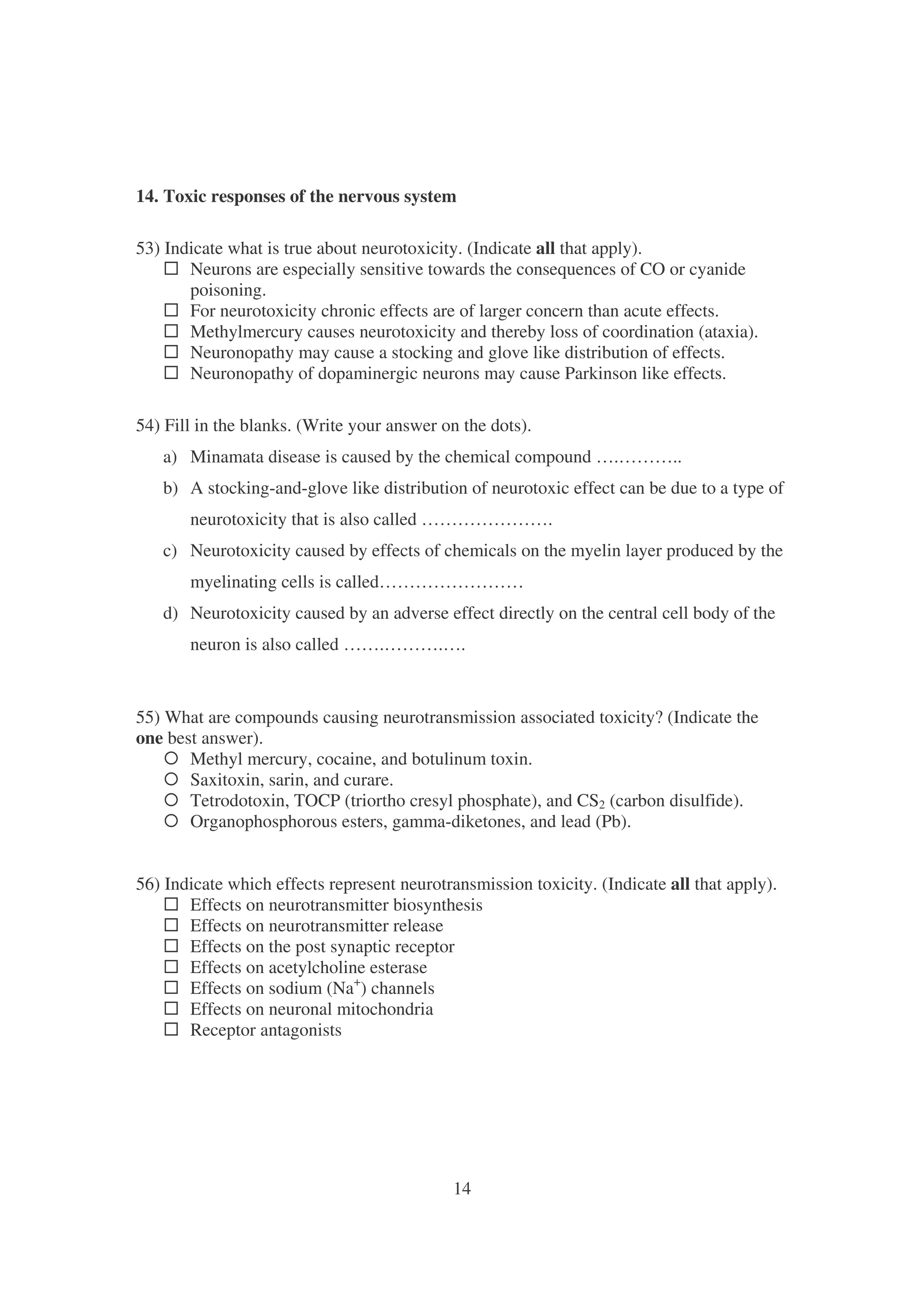 80 exam-questions-general-toxicology-for-practising | PDF