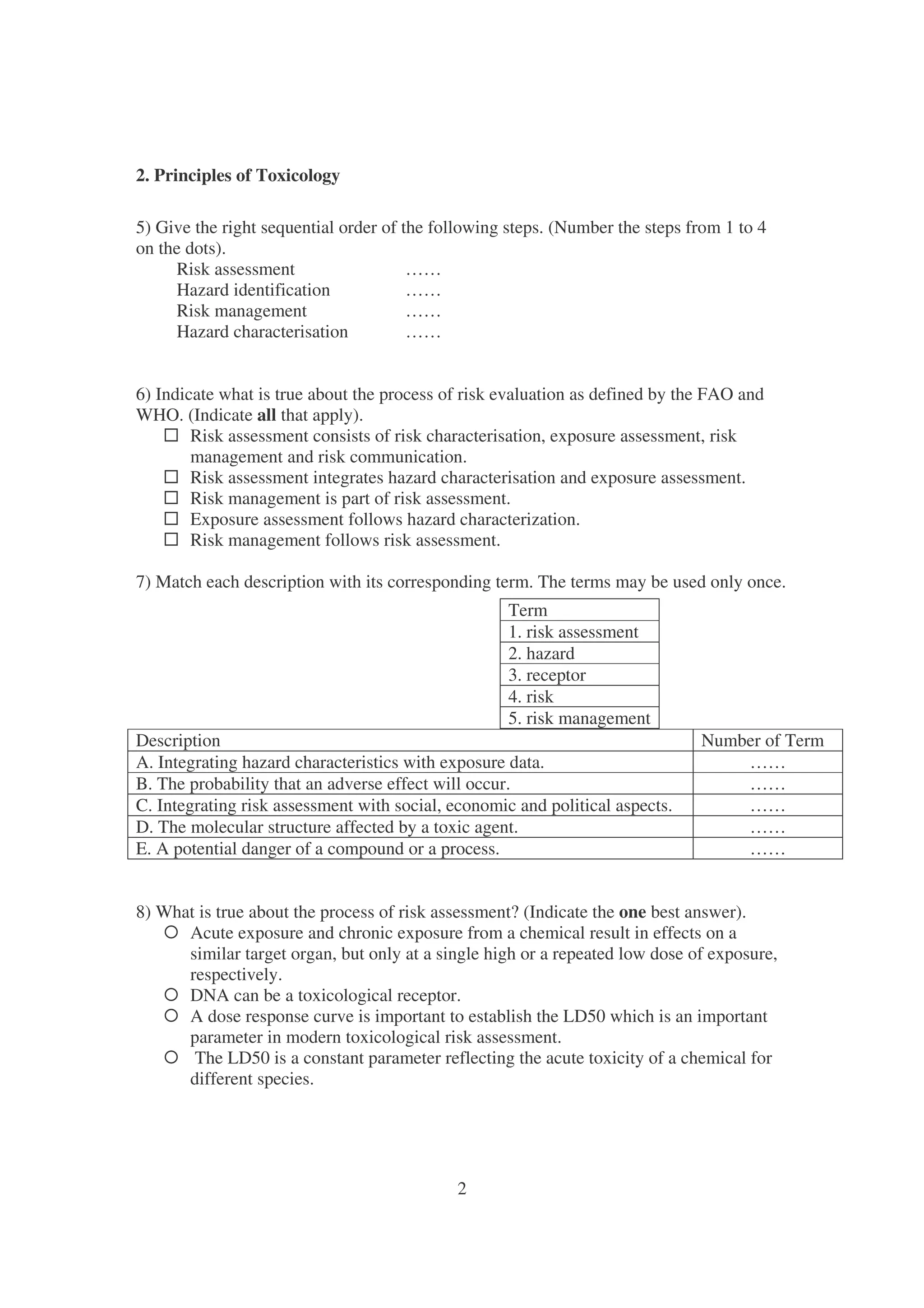 80 exam-questions-general-toxicology-for-practising | PDF
