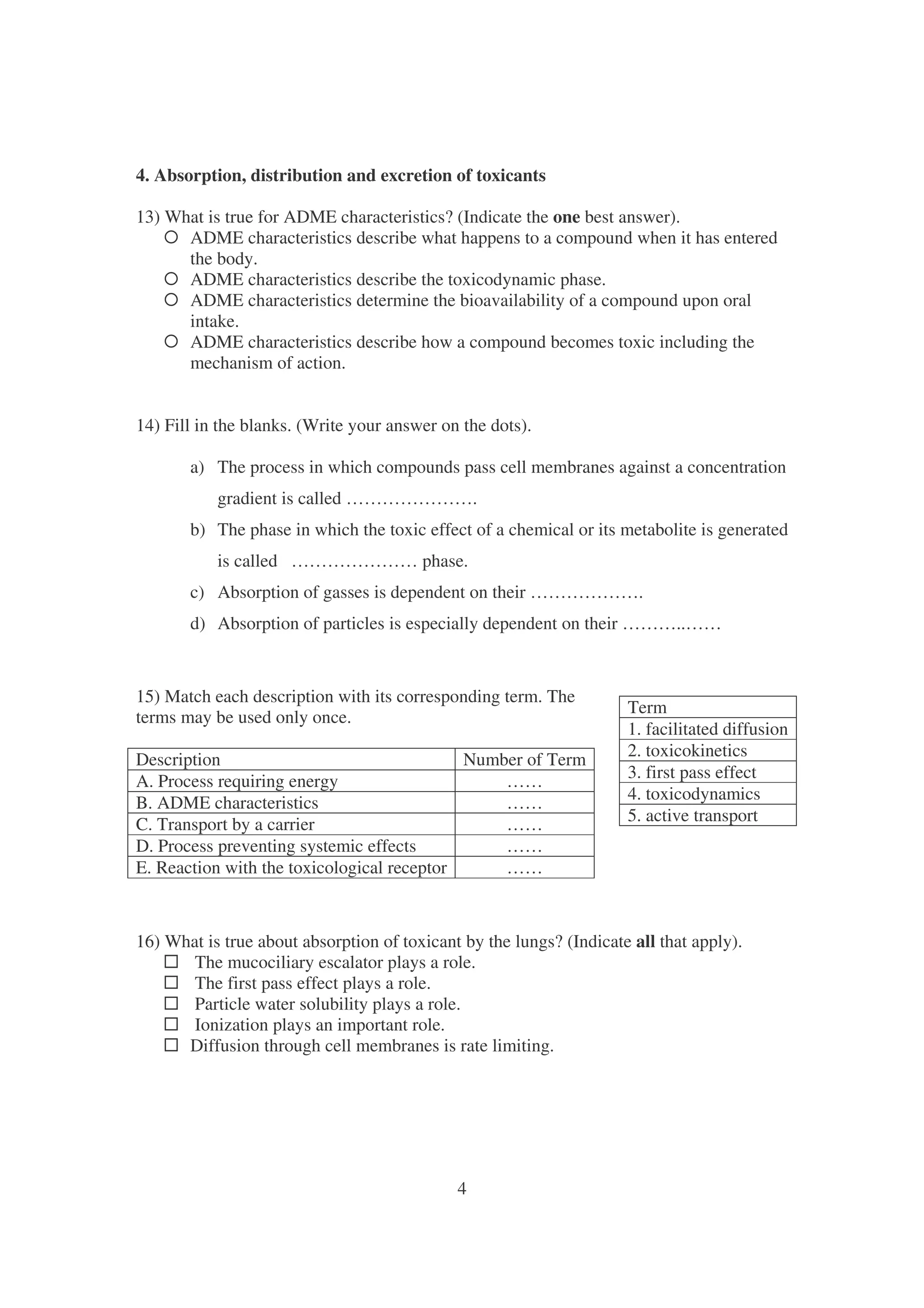 80 exam-questions-general-toxicology-for-practising | PDF