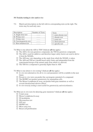 80 exam-questions-general-toxicology-for-practising | PDF