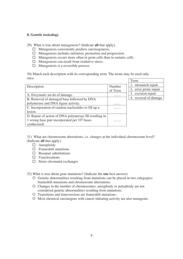 80 exam-questions-general-toxicology-for-practising | PDF