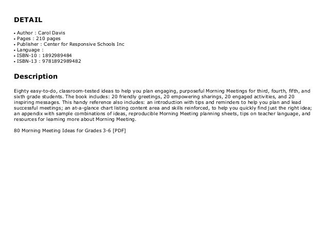 80 Morning Meeting Ideas For Grades 3 6 PDF 80-morning-meeting-ideas-for-grades-3-6-pdf