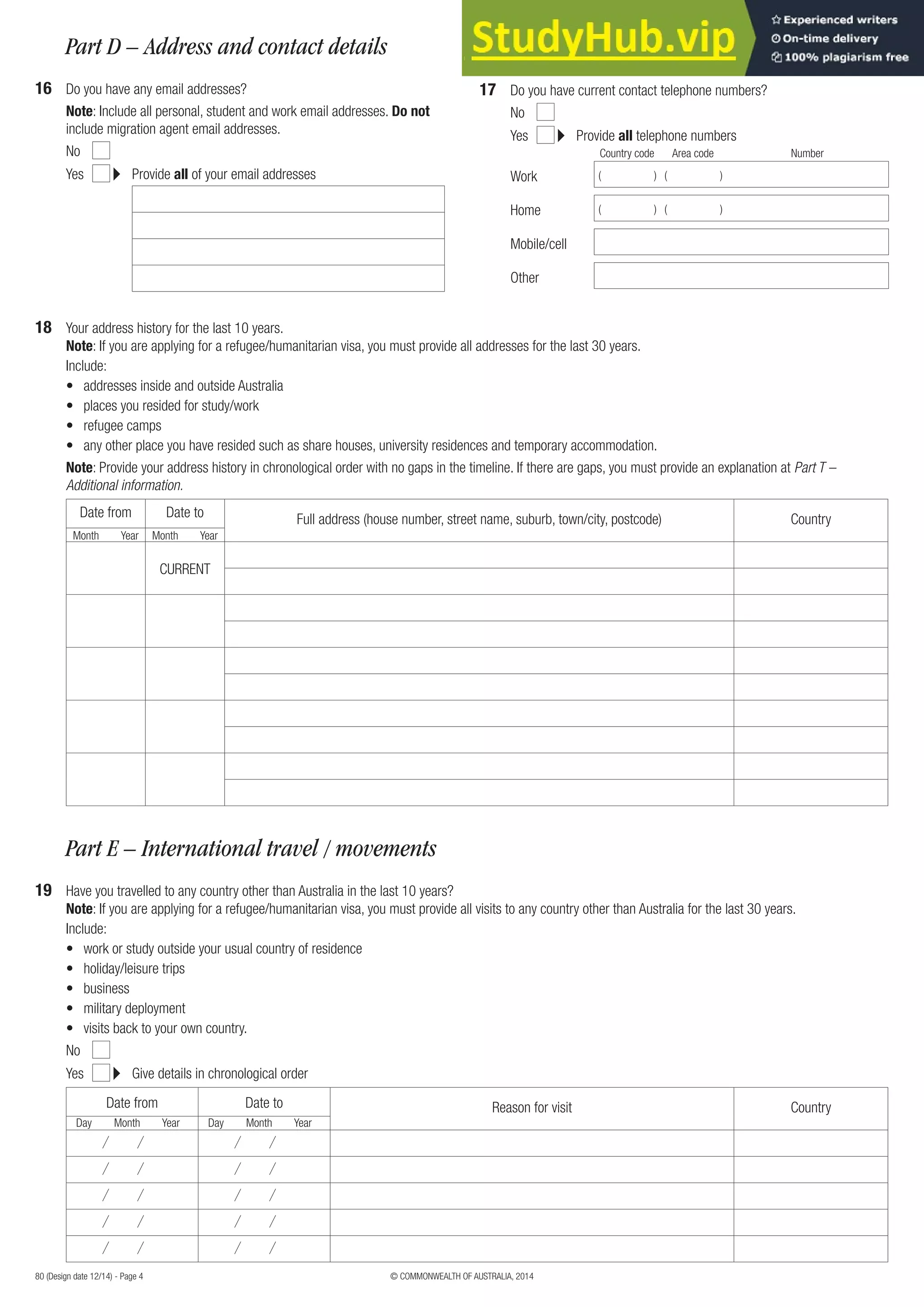 80 - Personal Particulars For Assessment Including Character Assessment ...