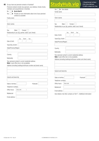 80 - Personal Particulars For Assessment Including Character Assessment ...