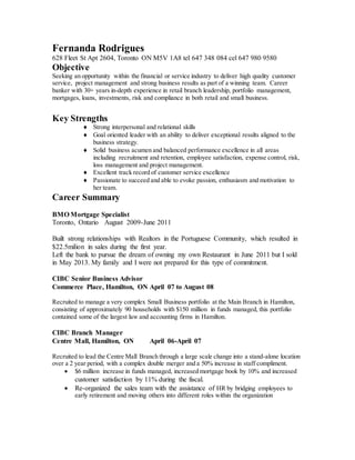 Fernanda Resume - Copy | DOCX | Business Banking & Finance | Business