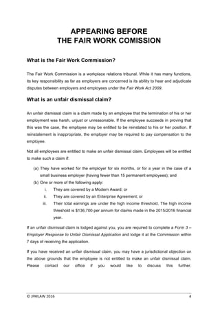 Appearing before the Fair Work Commission | PDF