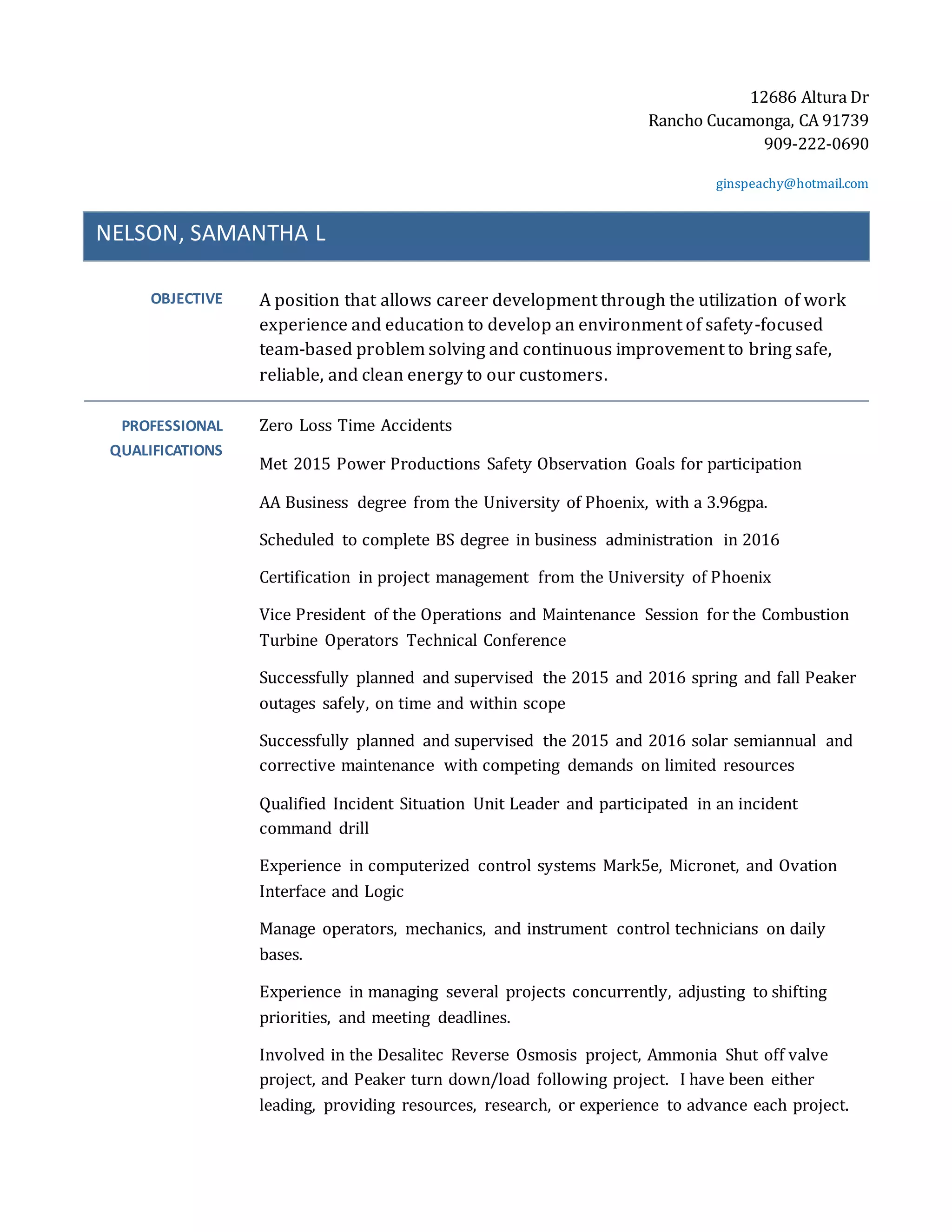 Resume_SamanthaNelson 2016 | PDF