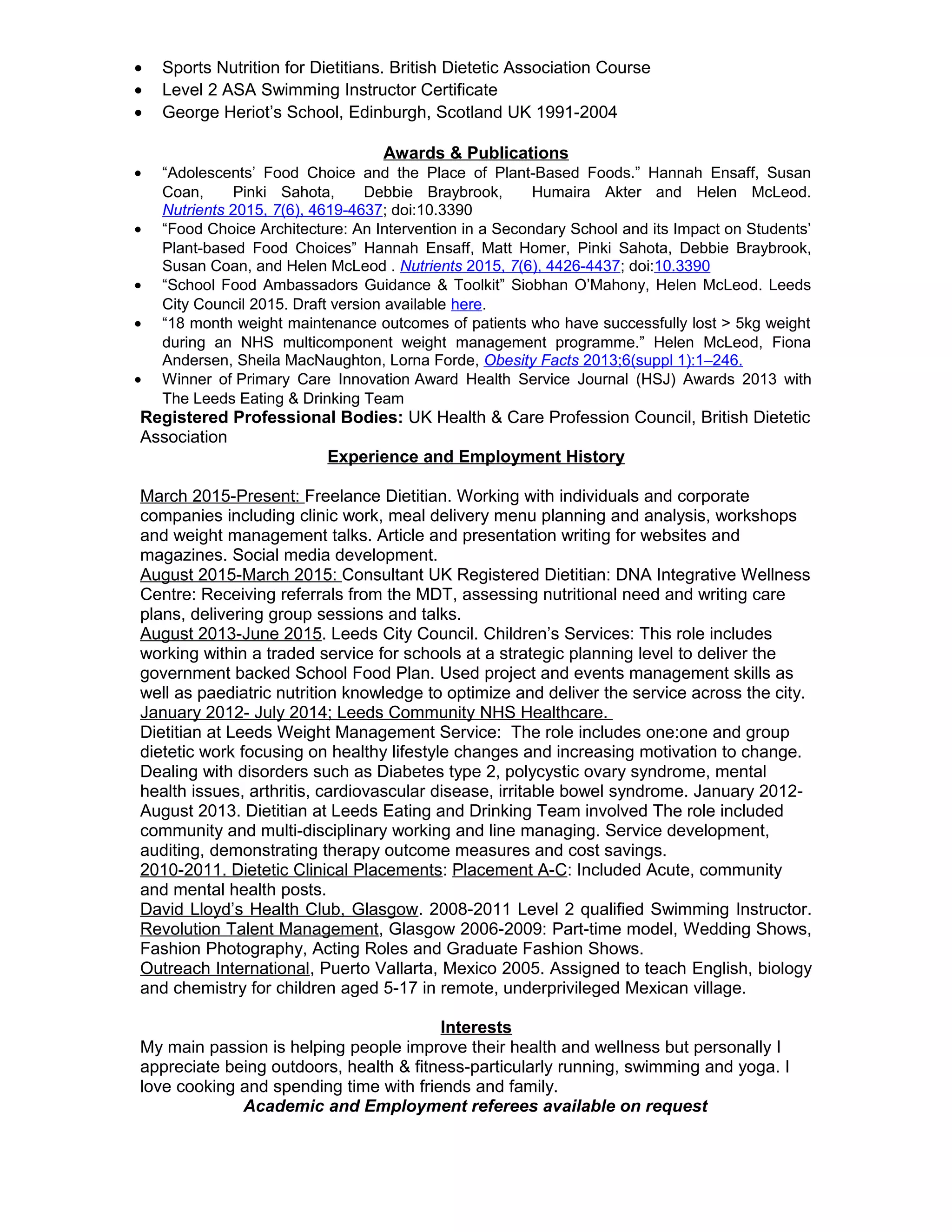 CV Helen McLeod Dodd CV Sep2016 | DOC