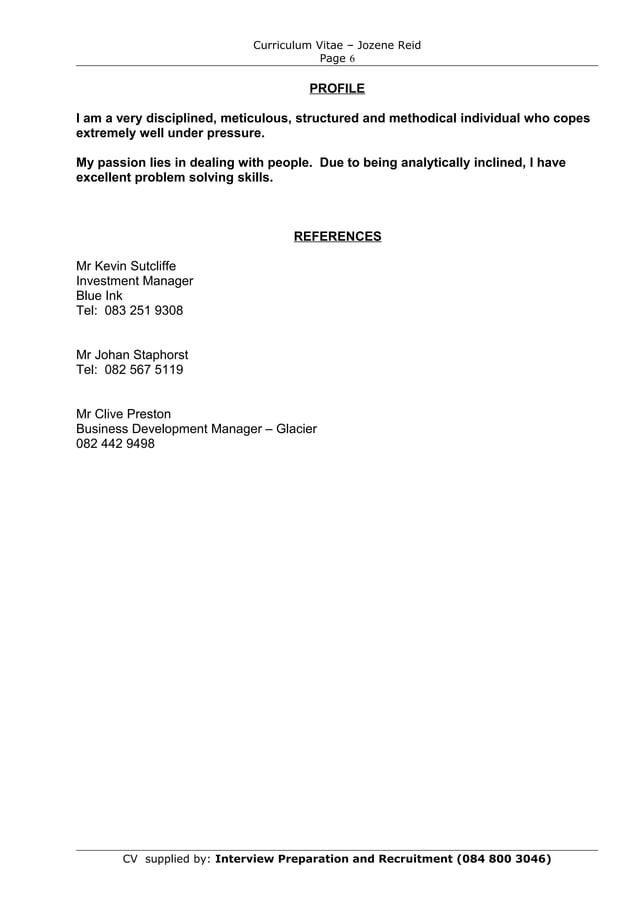 Jozene Reid CV | PDF